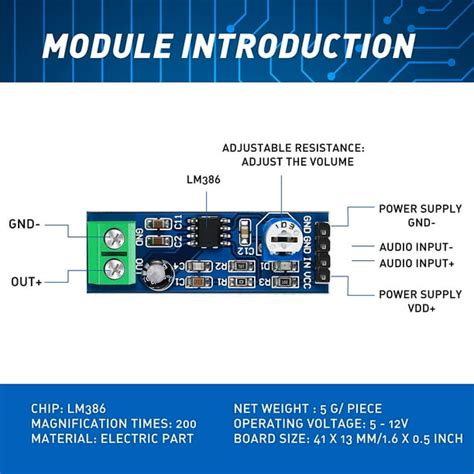 Audio Amplifier Module For Arduino Ek1236 The Lm386 Audio Amplifier Module Is Handy For