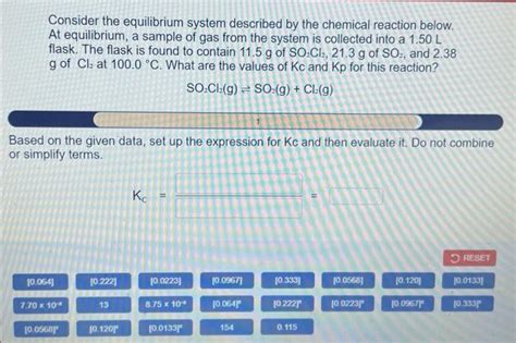 Solved Consider The Equilibrium System Described By The
