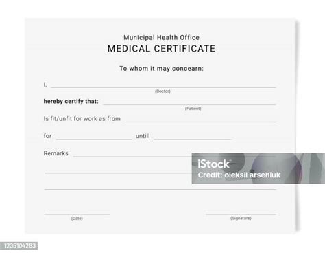 แบบฟอร์มใบรับรองแพทย์ แม่แบบแผ่นลาป่วย ภาพประกอบสต็อก ดาวน์โหลดรูปภาพตอนนี้ Rx กระดาษ