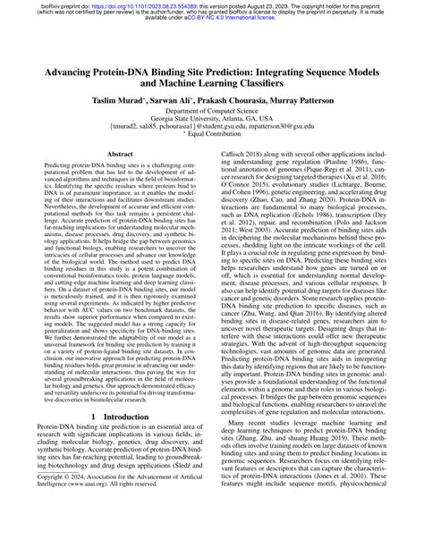 Pdf Advancing Protein Dna Binding Site Prediction Integrating Sequence Models And Machine