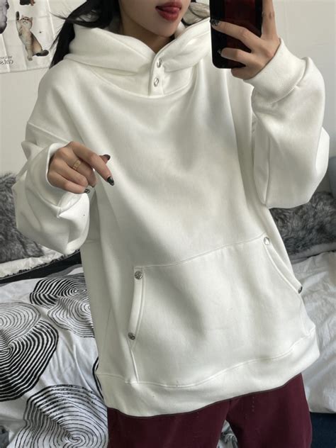 [unisex 기모]스냅 하이넥 유니크 후드 티셔츠 3color 에이블리