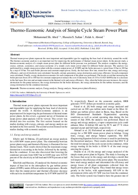 Pdf Thermo Economic Analysis Of Simple Cycle Steam Power Plant