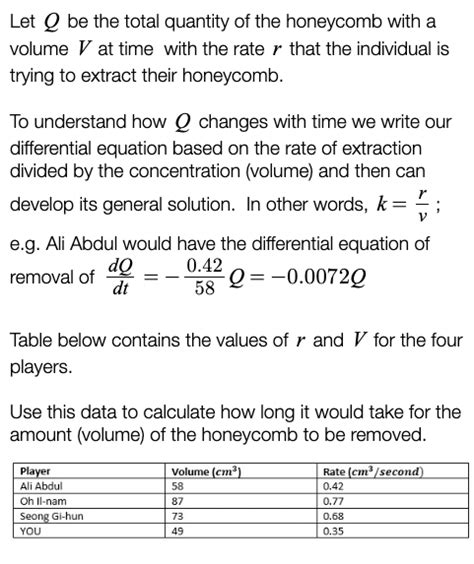 Solved Let Q Be The Total Quantity Of The Honeycomb With A Chegg Com