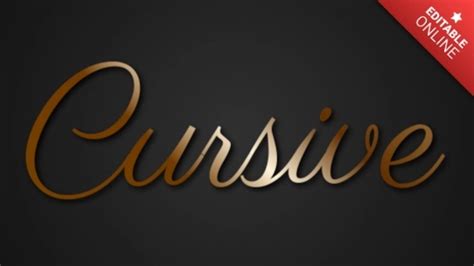 Cursive Modern Metallic Signature Text Effect Generator