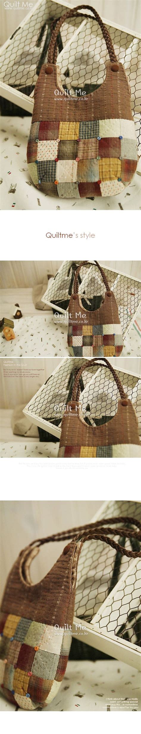 체크버튼 미니백 패턴 패치 가방 레이스 가방 퀼트 토트 가방