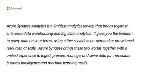 Azure Synapse Analytics Overview R1