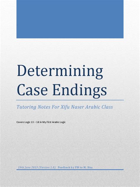 Determining Case Endings Pdf Pdf Arabic Grammar