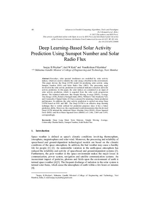 Pdf Deep Learning Based Solar Activity Prediction Using Sunspot
