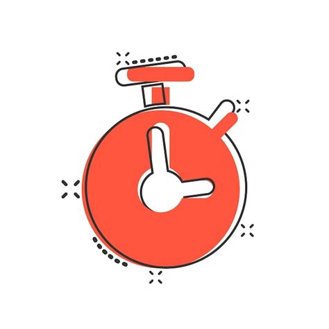 만화 스타일 시계 아이콘 격리 된 흰색 배경에 만화 벡터 일러스트 시계 타이머 시작 효과 비즈니스 개념 프리미엄 벡터