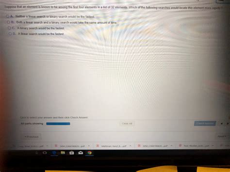 Solved Suppose That An Element Is Known To Be Among The Chegg Com