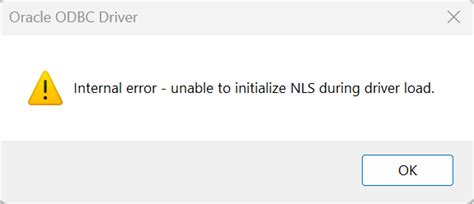 I Am Connecting To Oracle Db Through Odbc Facing Internal Error Issue Like Unable To Initialize