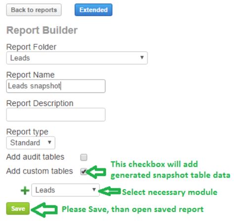 snapshot reporting from audit history analytic reporting tool
