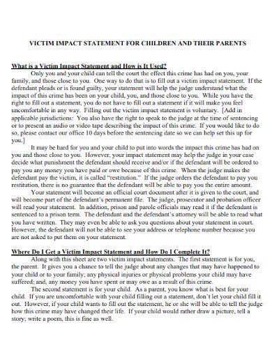 10 Victim Impact Statement Examples To Download