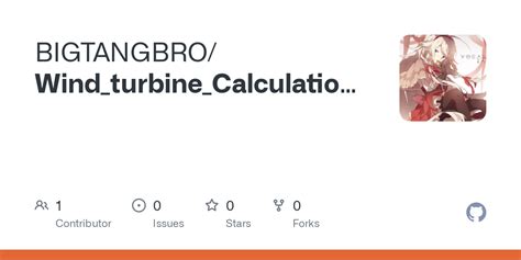 Github Bigtangbrowindturbinecalculations