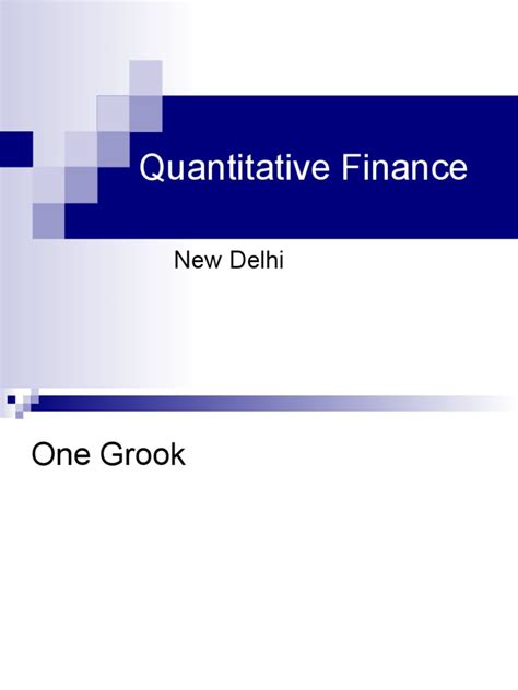Quantitative Finance New Delhi Pdf Pointer Computer Programming