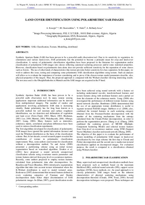 Pdf Land Cover Identification Using Polarimetric Sar Images