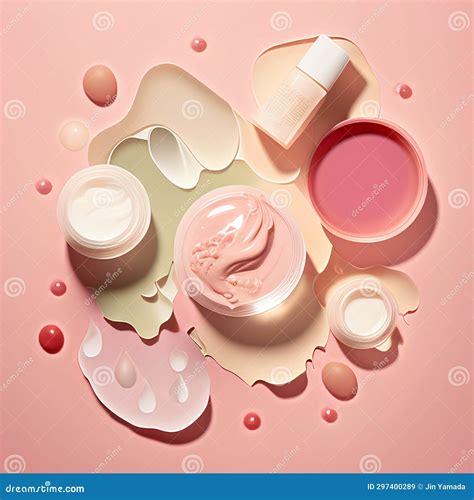 Cosmetic Cream In A Jar On A Pink Background Top View Stock Illustration Illustration Of