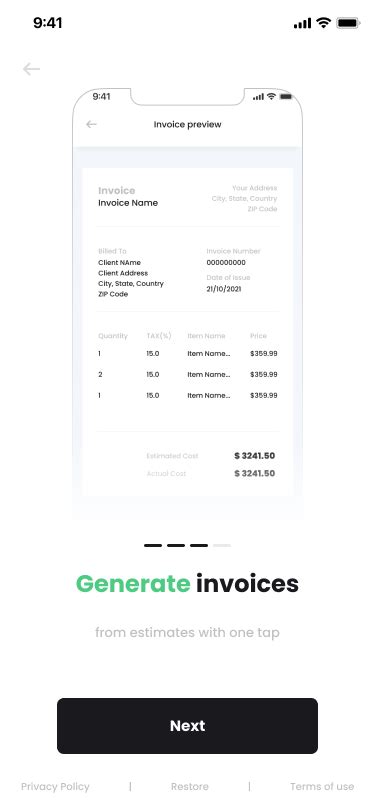 Invoice Maker And Estimate Ios Source Code Application Swift Template By Novlasoft