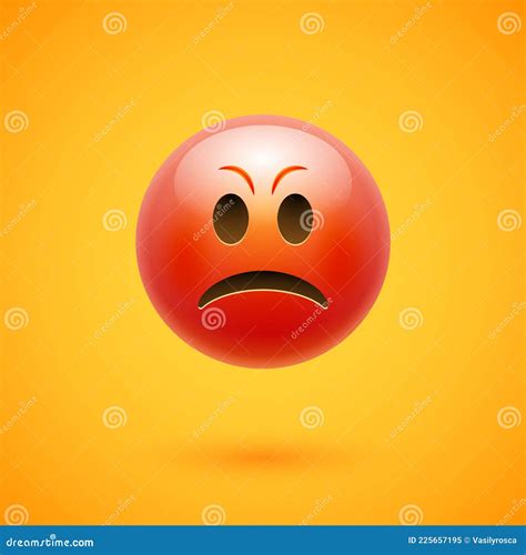 Angry Emoticon Emoji Anger Face Angry Emotion Reaction Furious 3d