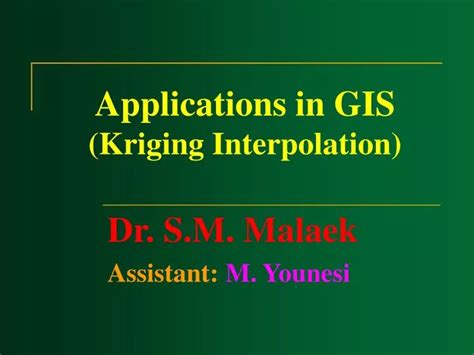 PPT Applications In GIS Kriging Interpolation PowerPoint Presentation ID 1222152
