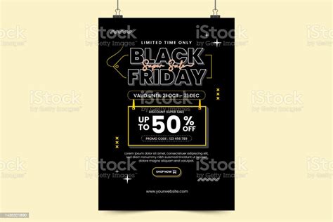 블랙 프라이데이 판매 포스터 또는 전단지 디자인 템플릿 가격에 대한 스톡 벡터 아트 및 기타 이미지 가격 개념 검정색 배경 Istock