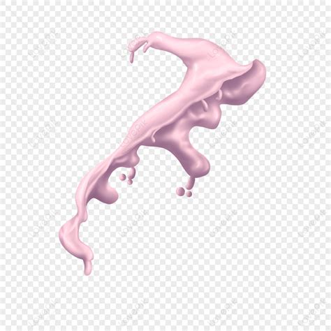 3차원 딸기 일러스트 우유 액체 튀김체액삽화 Png 일러스트 무료 다운로드 Lovepik