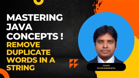 How To Remove Duplicate Words In A String Easy Java Tutorial Youtube