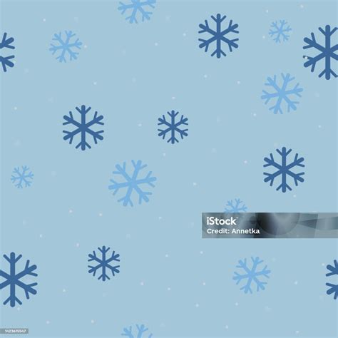 크리스마스 새해 이음새가 없는 패턴 파란색 배경에 눈송이 섬유 카드 포장지 디자인 요소를위한 추운 계절 배경 벡터로 제작되었습니다 결정체에 대한 스톡 벡터 아트 및 기타