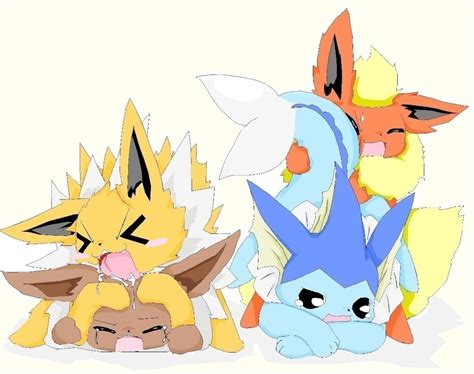 Rule 34 Blue Fur Blush Brown Fur Closed Eyes Drooling Eevee Eeveelution Flareon Furry Holding