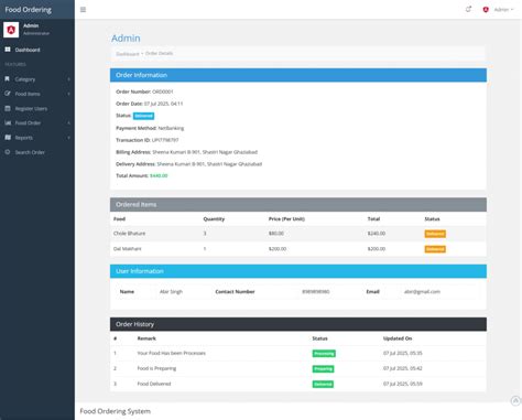 Food Ordering System Project Using Python Django Report For Final Year