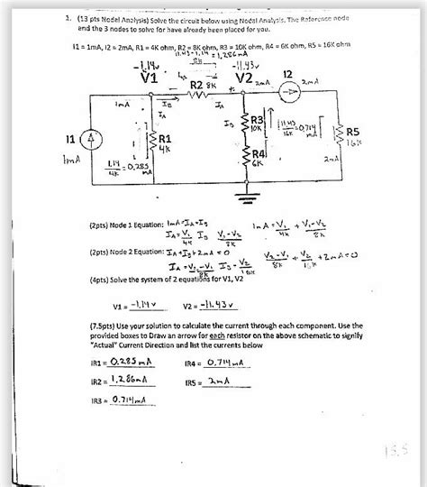 Solved 1 13 Pts Nodal Analysis Solve The Circuit Below Chegg Com