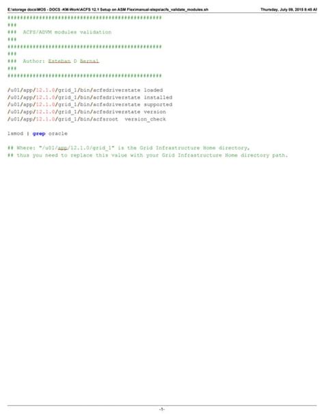 Acfsvalidatemodulessh Asm Administration Pdf