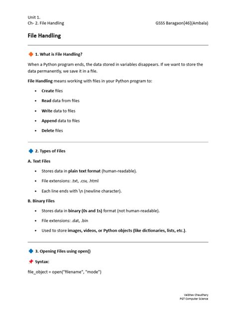 Python File Handling Basics Pdf Computer File Text File