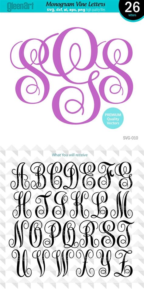 Free Interlocking Monogram Font For Cricut