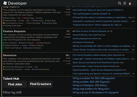 Devforum Or Talenthub For Portfolios Forum Features Developer Forum Roblox