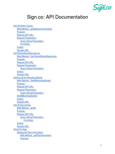 Sign Co Api Documentation Pdf Parameter Computer Programming
