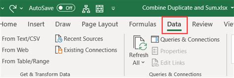 Как объединить повторяющиеся строки и суммировать значения в Excel