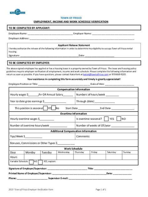 Fillable Online Employment Income And Work Schedule Verification Fax Email Print Pdffiller