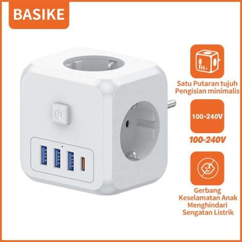 Jual 7 In 1 Stop Kontak Multifungsi Stopkontak 3 Usb 3 Typec 1 Lebih Aman Di Seller Shin Store