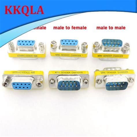 QKKQLA DB9 9Pin Male To Male Female To Female Male To Female Converter Mini Gender Changer