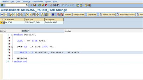 Global Class Passing Parameters Parameter And Internal Table To Methods