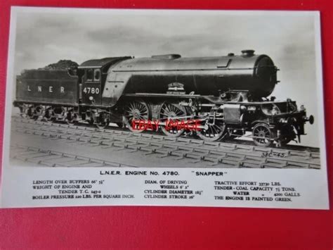 Photo Lner Class V2 Loco No 4780 Snapper £325 Picclick Uk