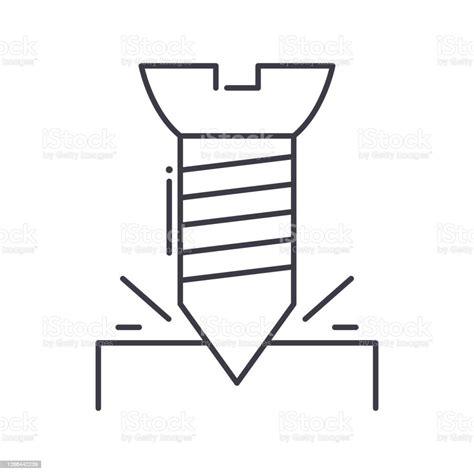 나사 아이콘 선형 격리 된 그림 얇은 선 벡터 웹 디자인 기호 흰색 배경에 편집 가능한 스트로크와 개요 개념 기호 강철에 대한 스톡 벡터 아트 및 기타 이미지 Istock