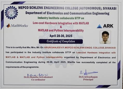 Matlab Python Hardwareintegration Ece Workshopexperience Arun Sanjeev P