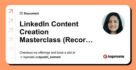 Linkedin Content Creation Masterclass Recorded With Ayushi Somani