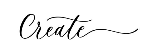 Handwritten Create Word Hand Drawn Lettering Calligraphy Continuous