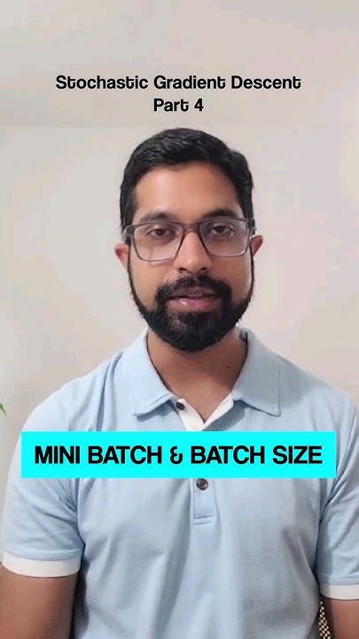 Minibatch And Batch Size Stochastic Gradient Descent Sgd Youtube