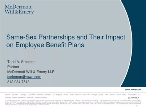 PPT Same Sex Partnerships And Their Impact On Employee Benefit Plans PowerPoint Presentation