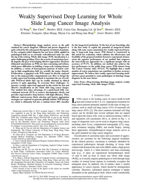Weakly Supervised Deep Learning For Whole Slide Lung Cancer Image