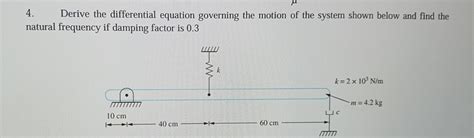 Solved Derive The Differential Equation Governing The Motion